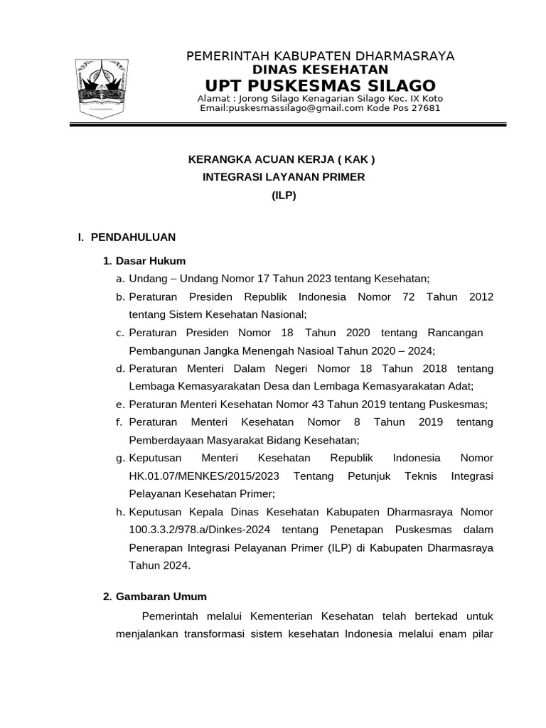 Kak Ilp Puskesmas Silago | PDF