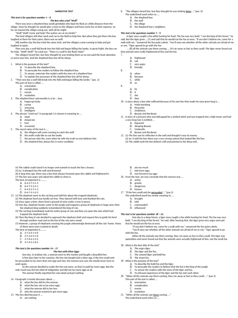 Bank Soal Narrative | PDF