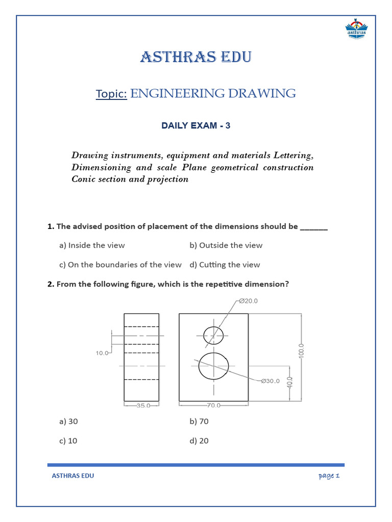 Engineering Drawing Test 3 | PDF