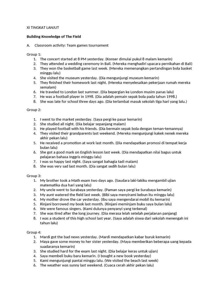 Bkof Narrarive Text Xi Tingkat Lanjut | PDF