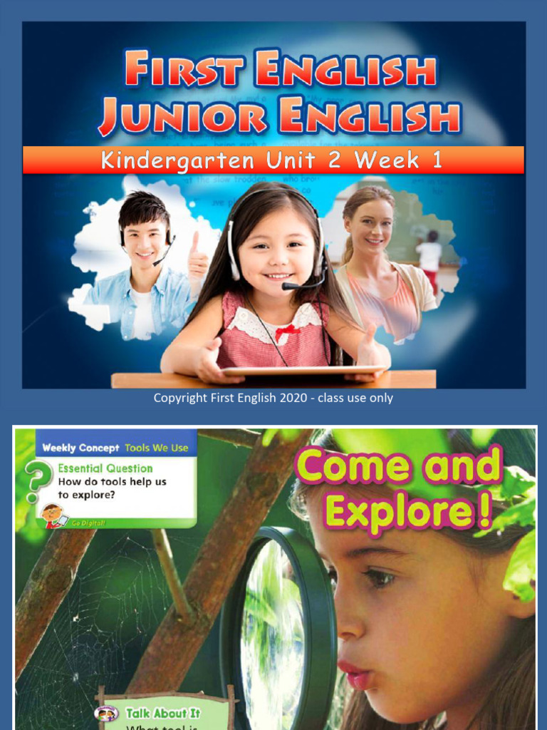 F1English Kindergarten Unit 2 Week 1 | PDF