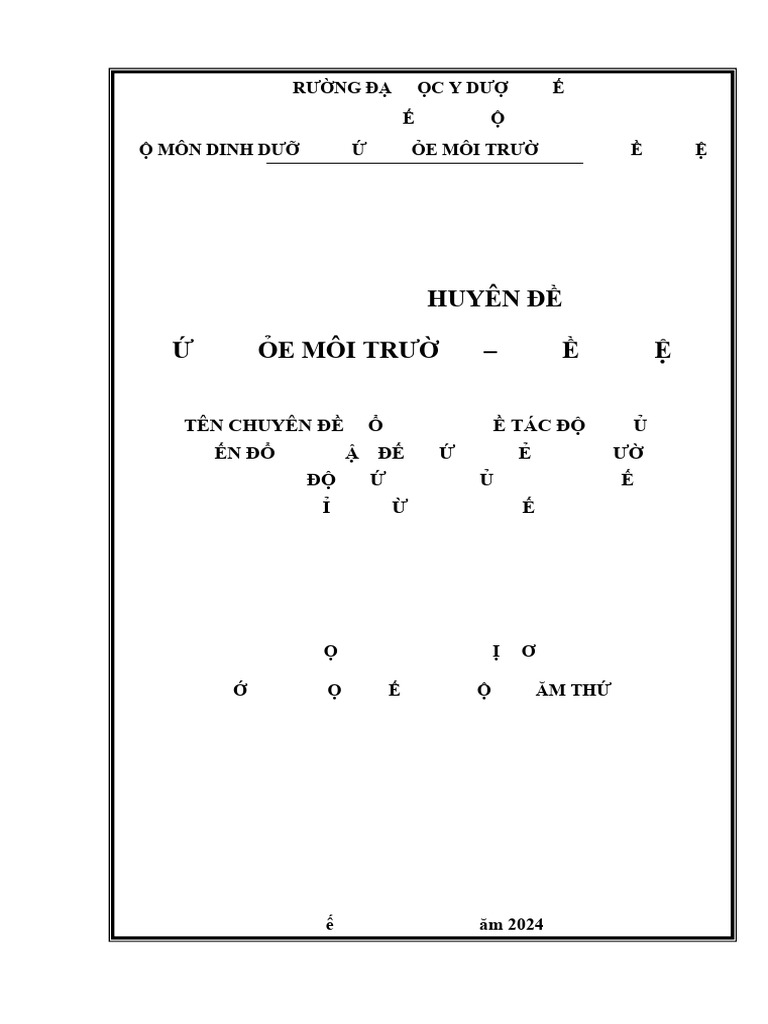 Phan Thi Mo (CH Ytcc 2022-2024) - Chuyen de SKMM-SKNN | PDF | Hue ...