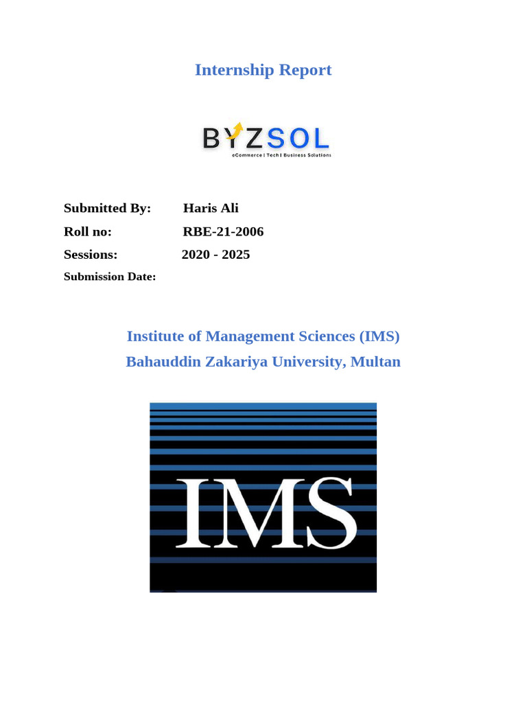 Internship Report Final - Haris | PDF