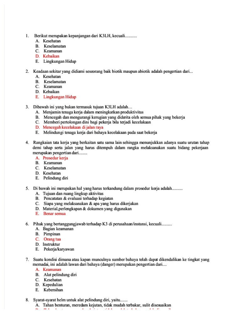 PDF Contoh Soal k3 Compress | PDF