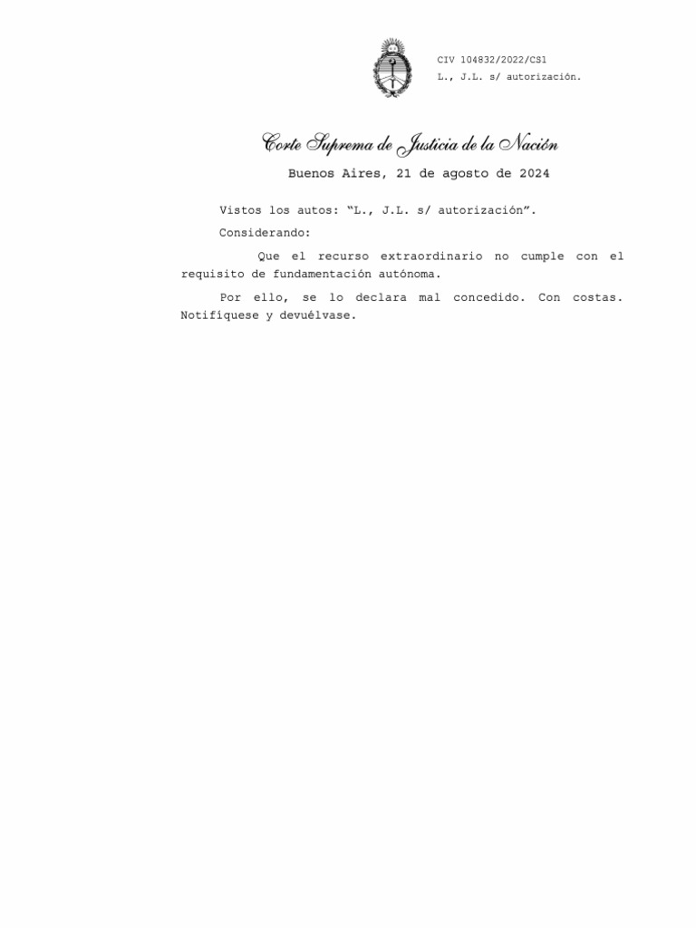 Fallo Civ 104832 - 2022 - CS001 | PDF