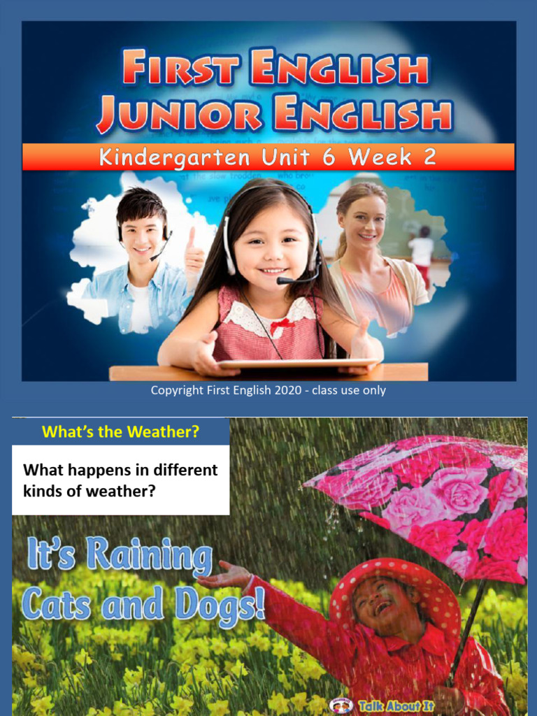 F1English Kindergarten Unit 6 Week 2 | PDF