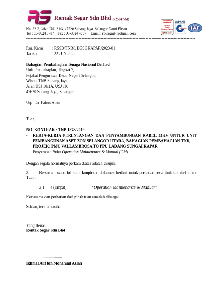 Cover Letter (Toc) | PDF