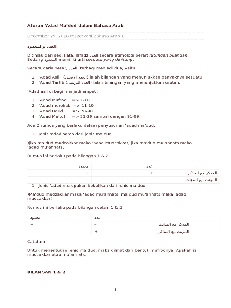 Rumus Adad Madud | PDF