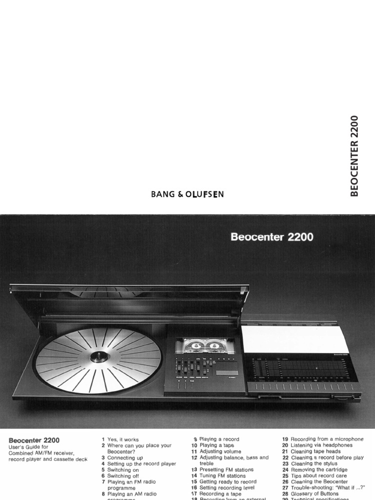 Beocenter 2200 User Manual | PDF
