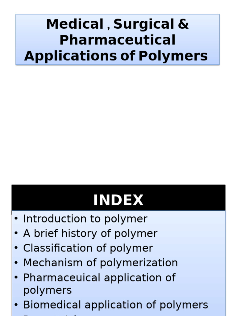 Application of Polymers | PDF