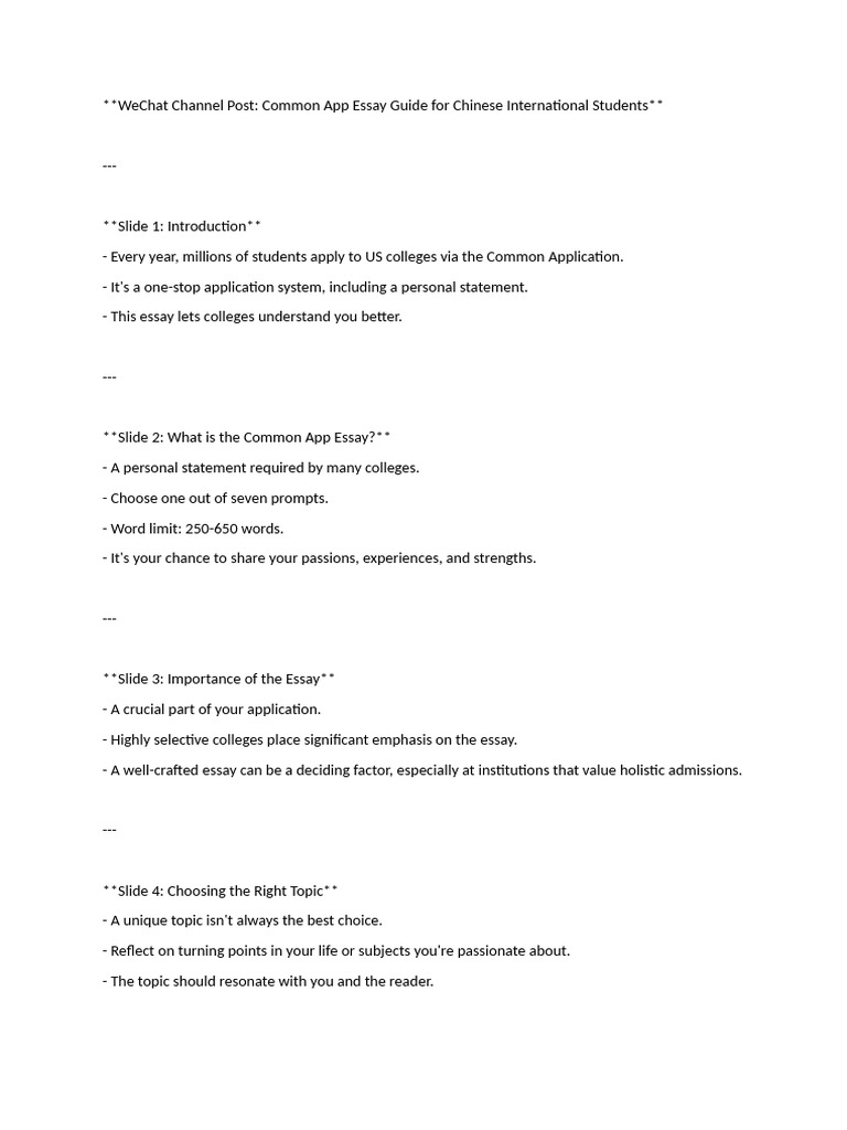 Common App Essay Guide for Students | PDF | Essays | Human Communication