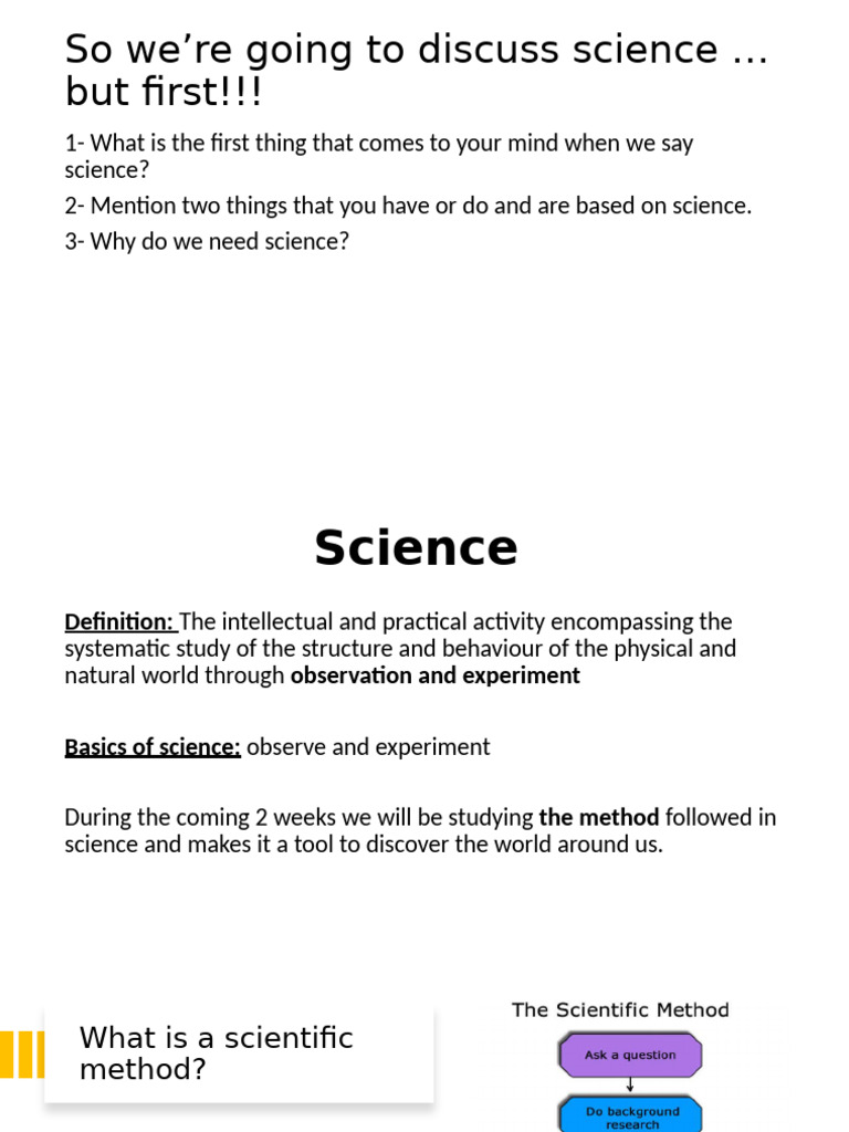 G7 - Lesson 1 - Asking Scientific Questions - Notes | PDF