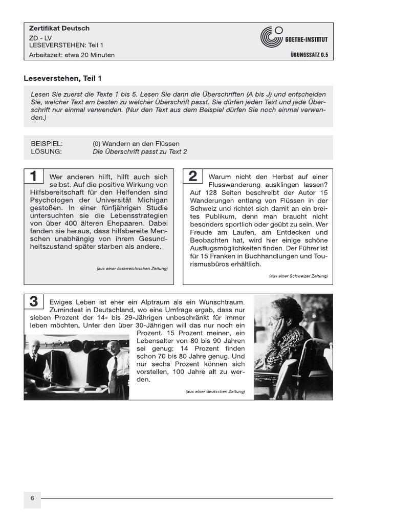B1 Telc Lesen Modellsatz 05 Mit LSG | PDF