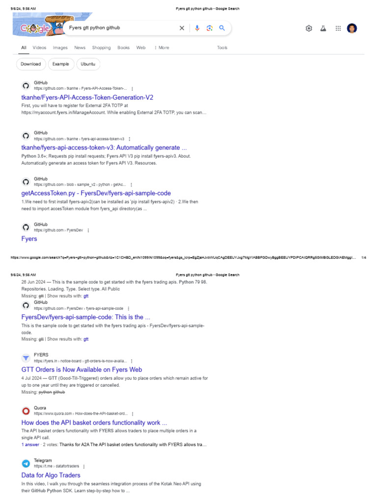 Fyers GTT Python Github - Google Search | PDF