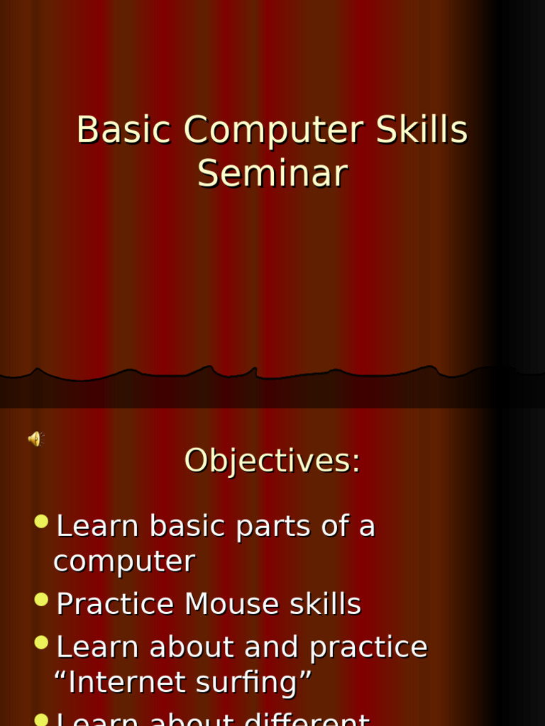 Basic Computer Skills Seminar | PDF | Computer Keyboard | Operating System