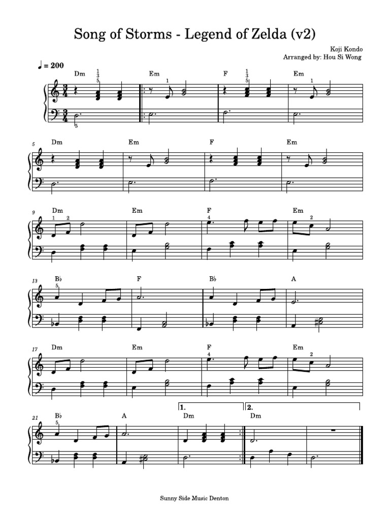 Song of Storms - The Legend of Zelda | PDF