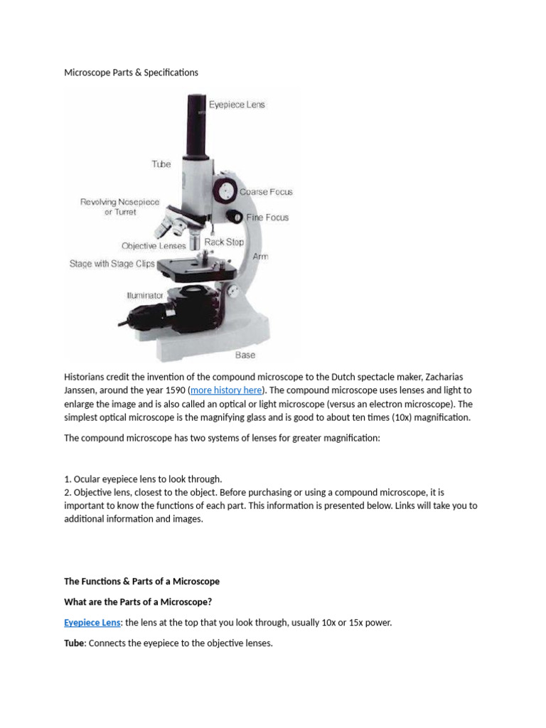 Microscope Parts | PDF