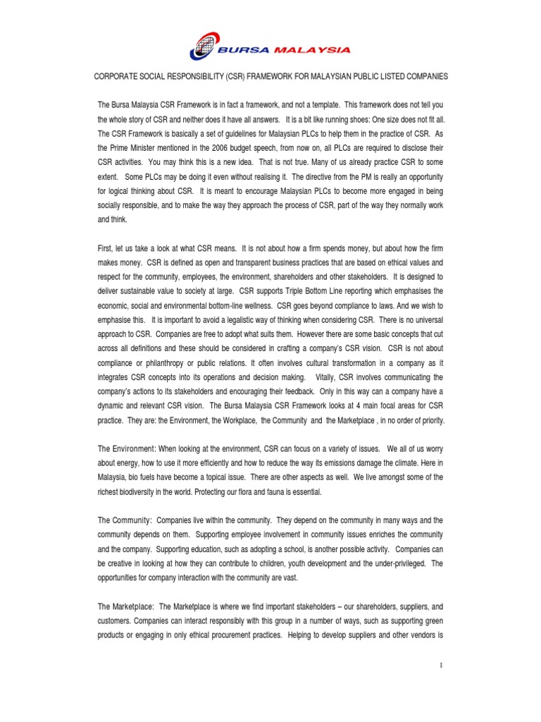 CSR Writeup | PDF | Corporate Social Responsibility | Business