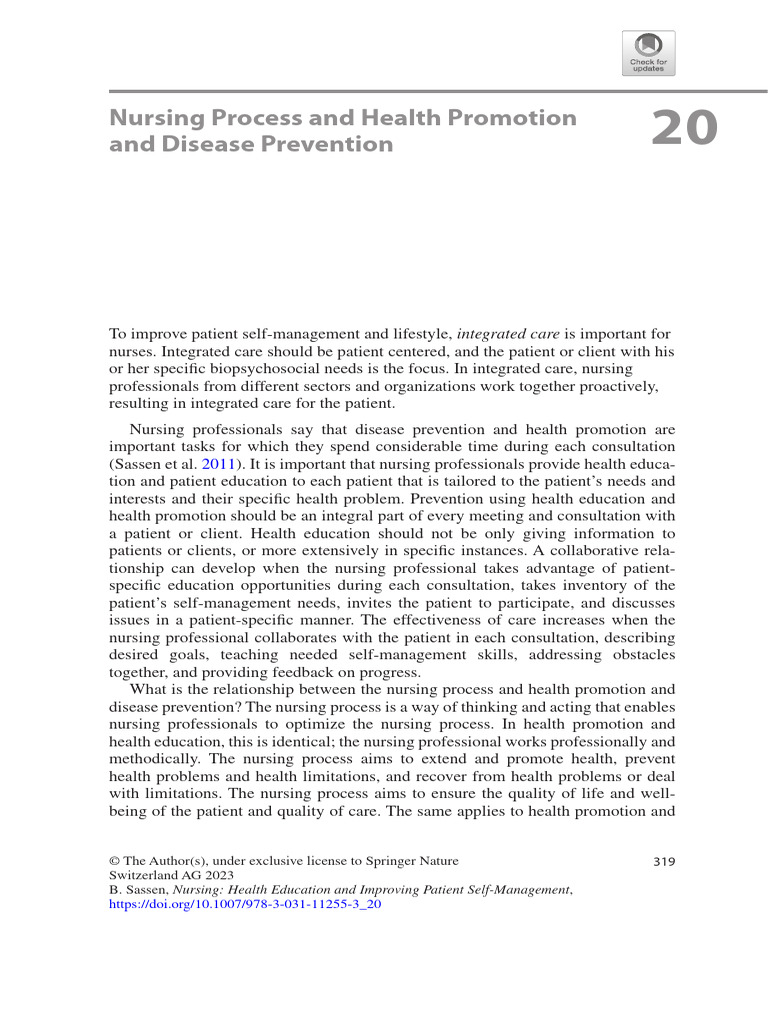 Nursing Health Education and Improving Patient Sel... - (20 Nursing ...