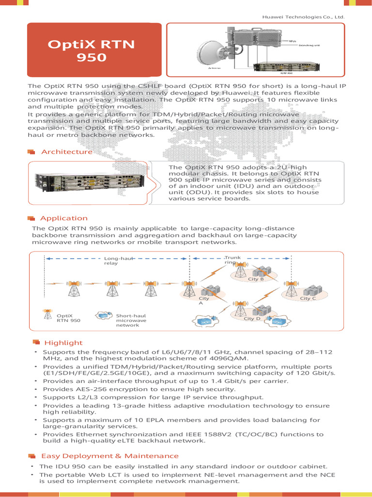 RTN 950 (Split LH) Product Brochure | PDF