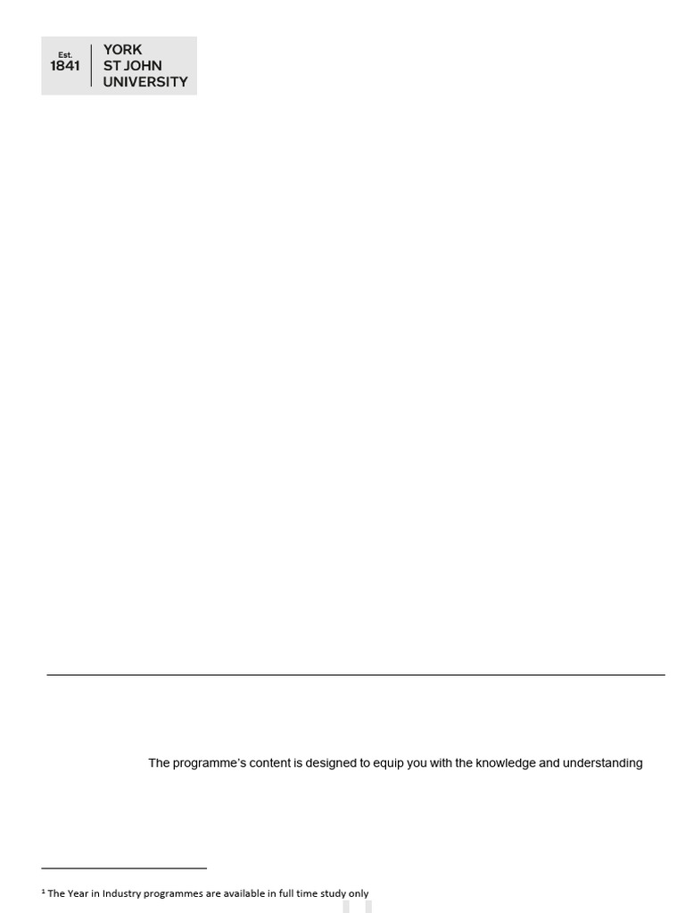 BSC (Hons) Computer Science With A Year in Industry | PDF