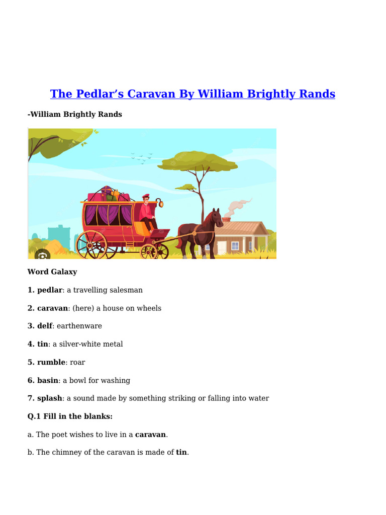 The Pedlar’ S Caravan by William Brightly Rands | PDF