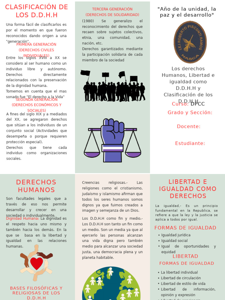 TRIPTICO DPCC DERECHOS HUMANOS | PDF
