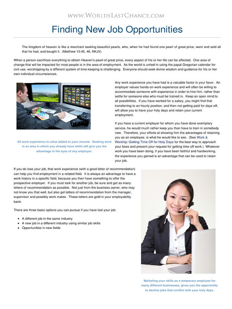 Finding New Job Opportunities | PDF