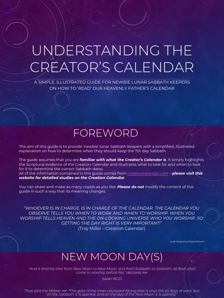 Understanding The Creator's Calendar Guide Updated 2020 | PDF