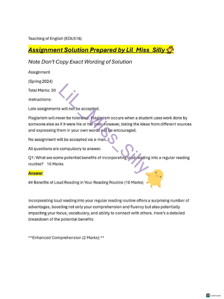 Edu516 Solved Assignment Solution by Lil - Miss - Silly? | PDF