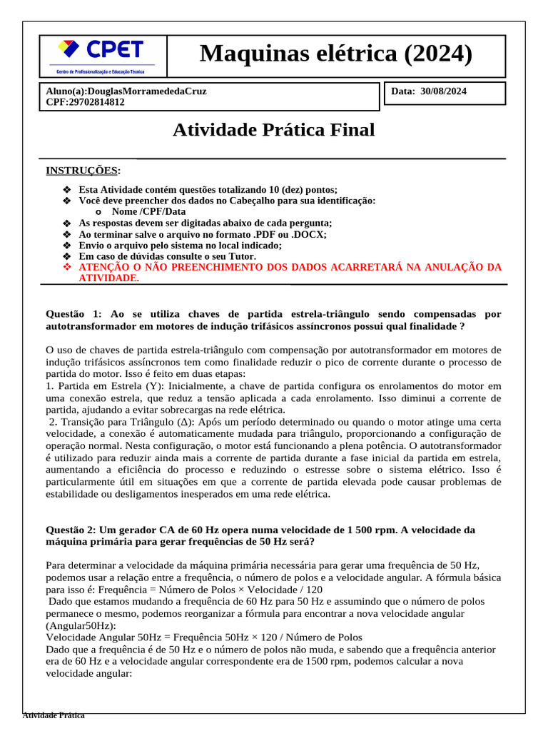 Atividade prática final 2024 | PDF
