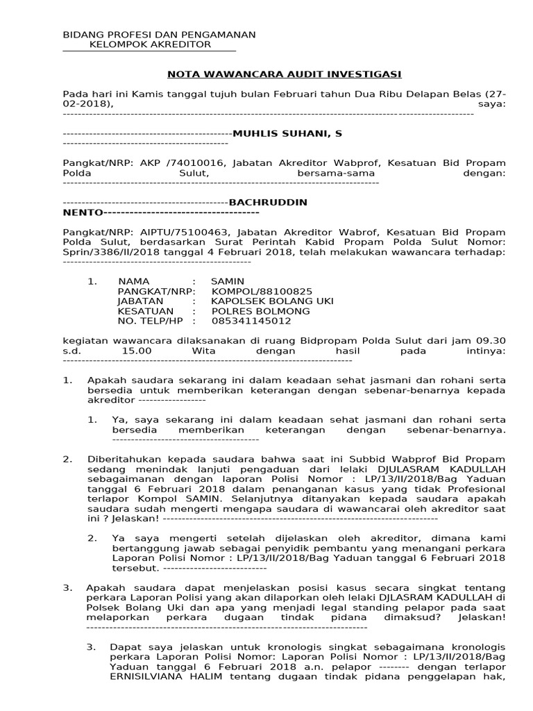 Bap Samin Bolmong | PDF