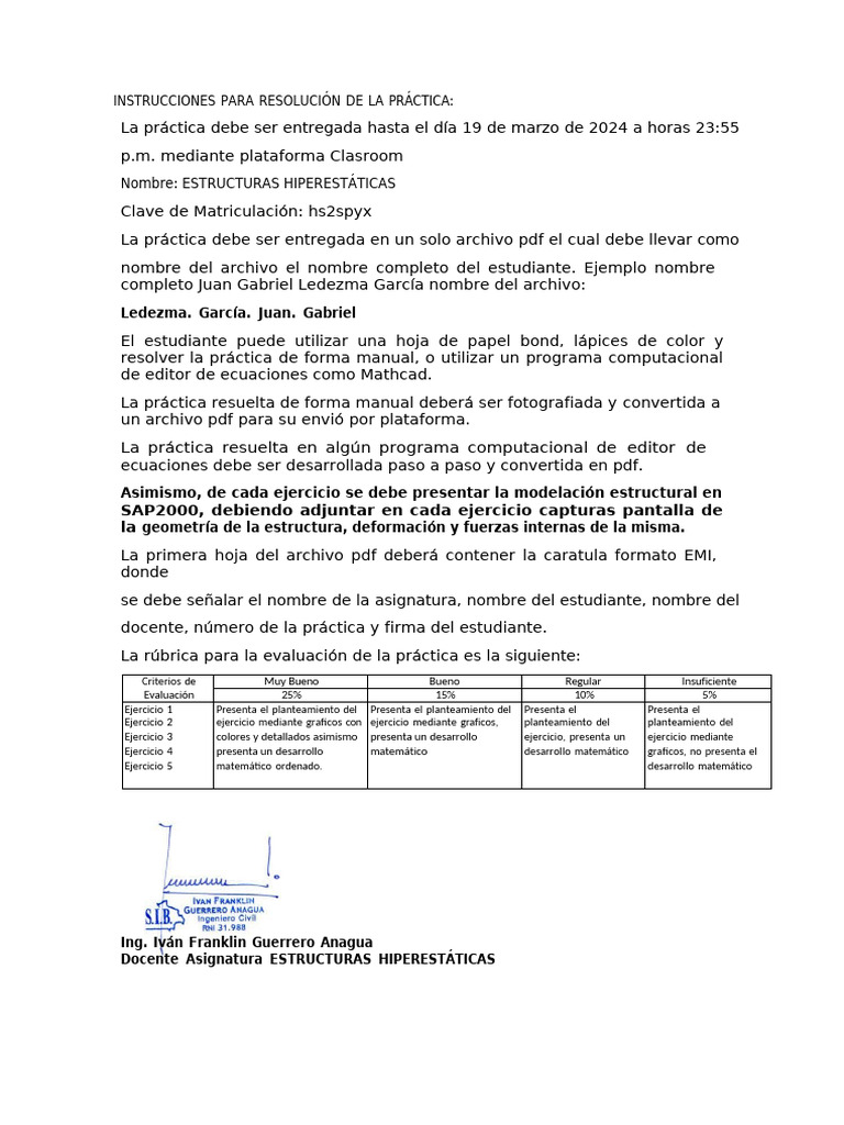 Practica 1 Estructuras Hiperestaticas | PDF