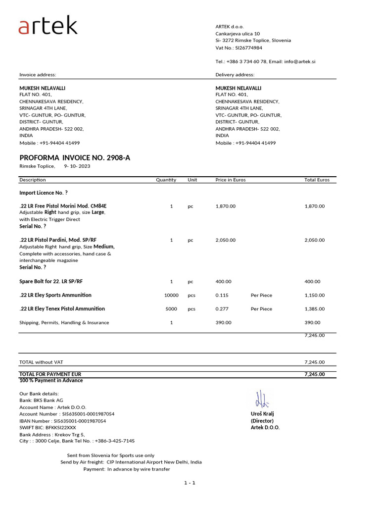2908-A Invoice for Mukesh Nelavalli-1 | PDF