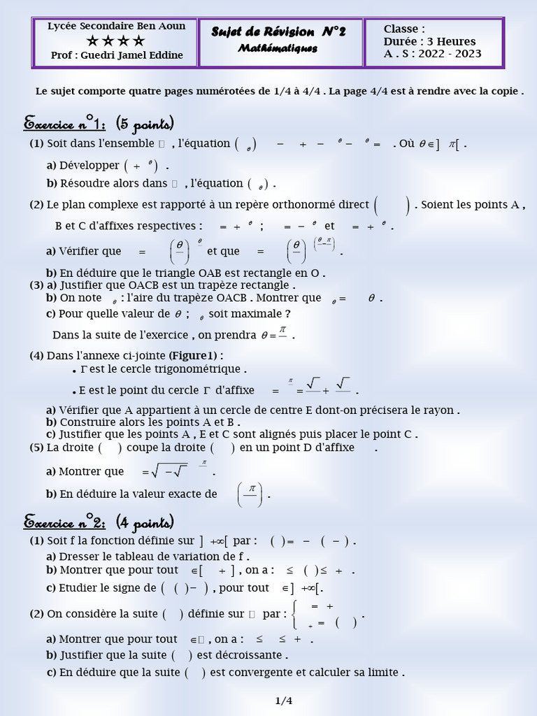 Sujet-de-R__vision-N2-4-SC-Exp-1-Mr-Jamel-Guedri - Copie | PDF