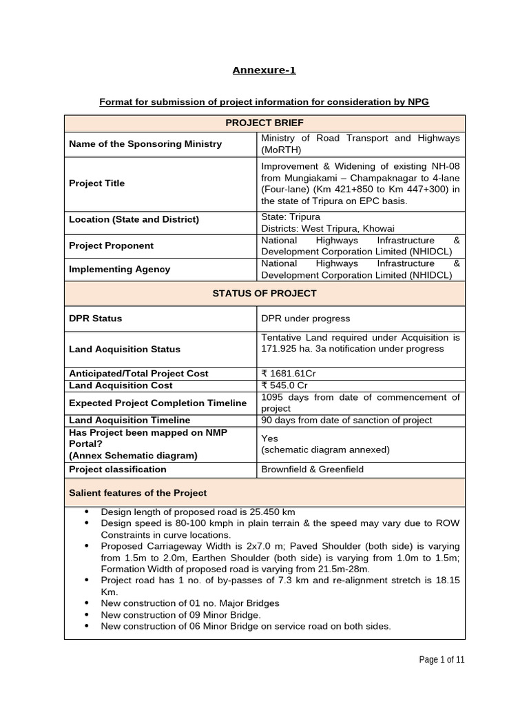 NPG Brief Form C-A | PDF