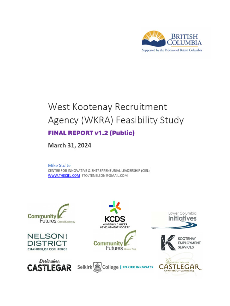 WKRA Feasibility Study Report FINAL PUBLIC v1.2 Mike Stolte March 2024 ...