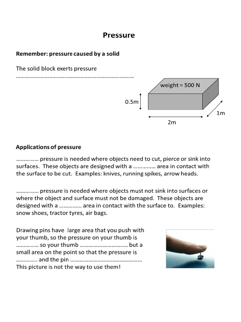 UC4 Liquid Pressure Handout - Top Set | PDF