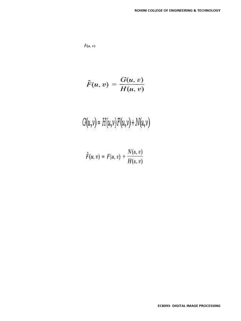 Inverse Filter and Wiener Filter | PDF