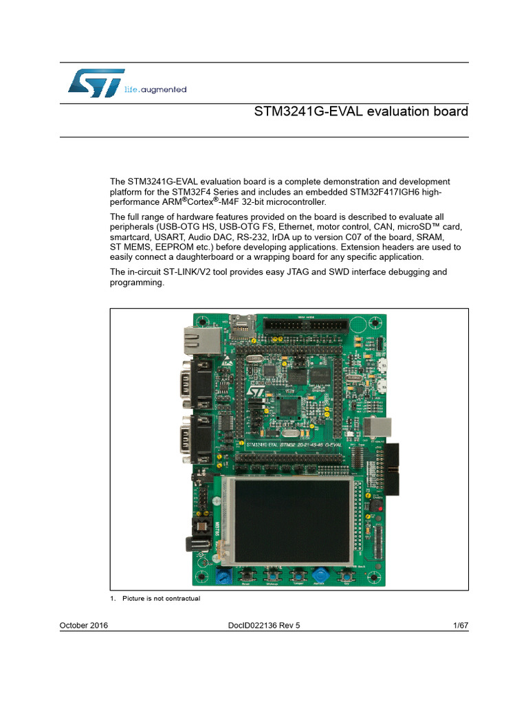 Um1460 Stm3241geval Evaluation Board Stmicroelectronics | PDF