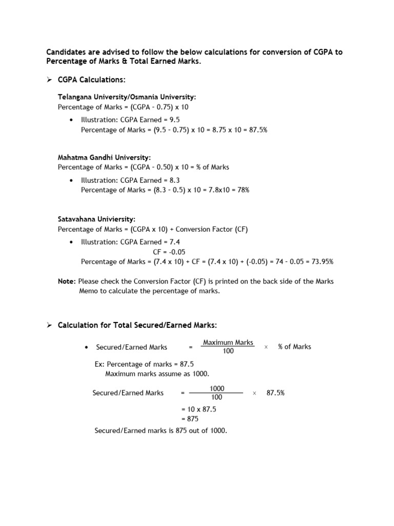 CGPA Calculation | PDF