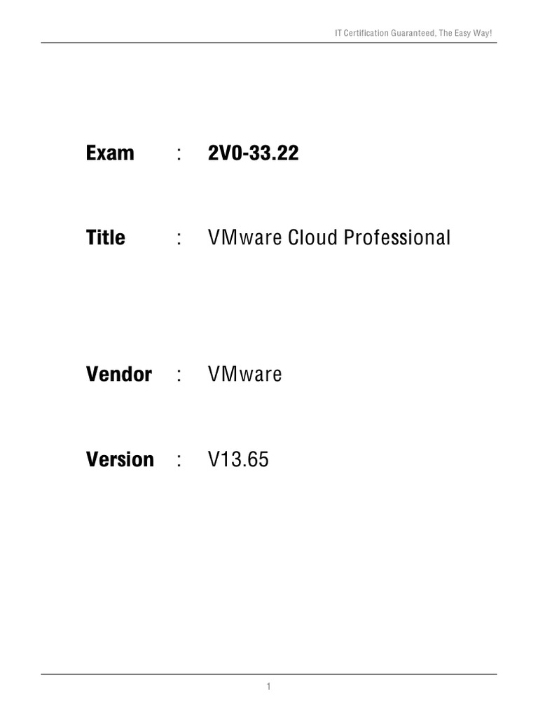 Simulado VCP-VMC | PDF