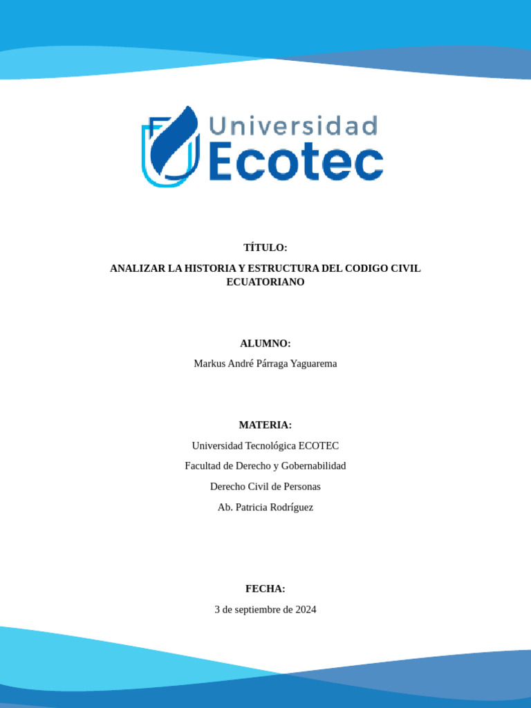 Historia y Estructura del Código Civil Ecuatoriano | PDF | Propiedad ...