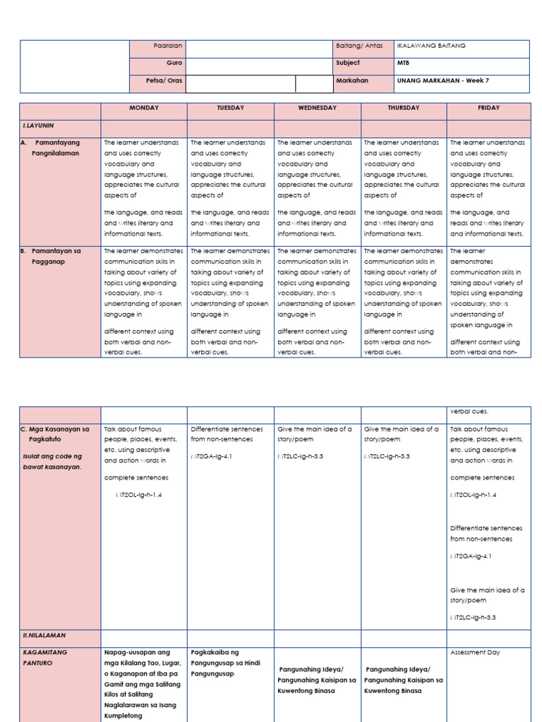 DLL MTB2 Q1 W7 | PDF