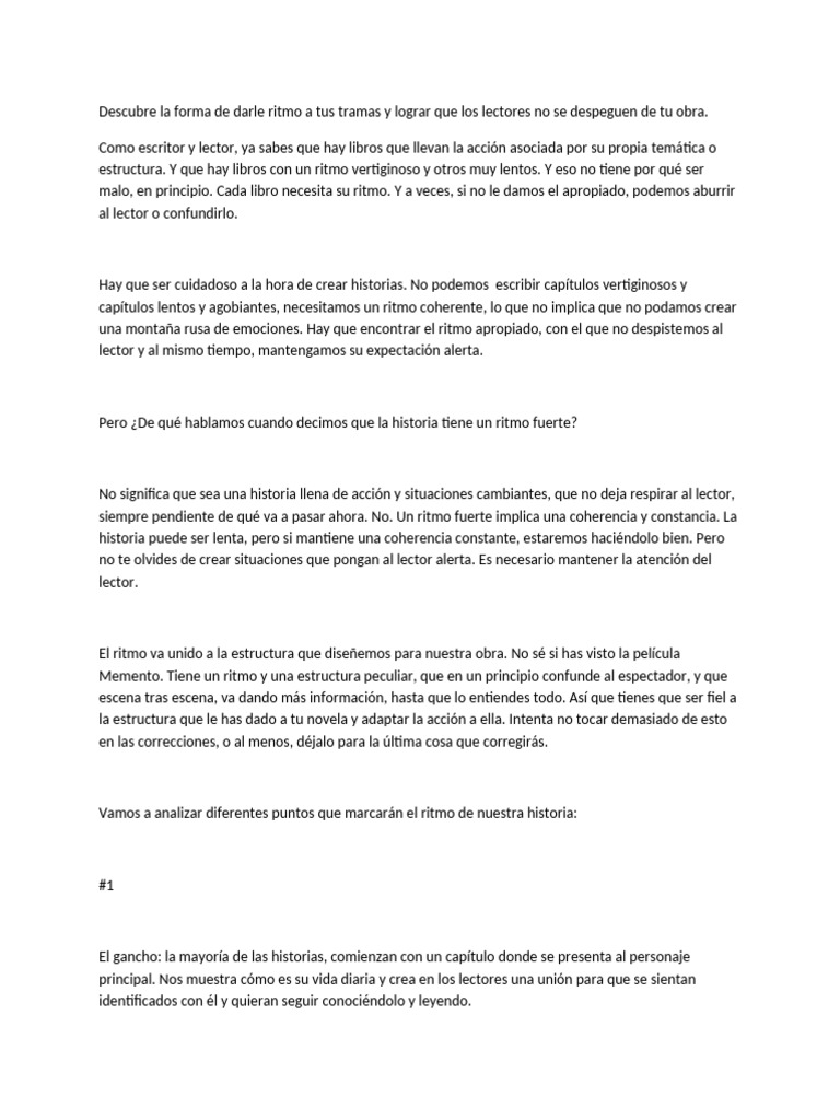 Descubre La Forma de Crear Buenas Tramas | PDF