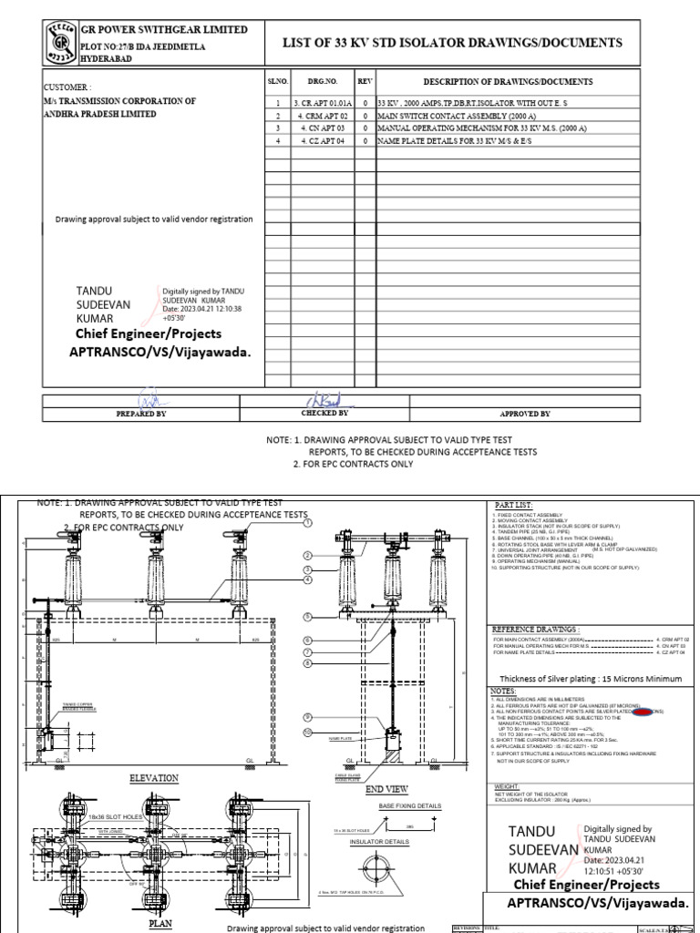 33 KV 2000 A Bus Sectionalizer 2 1 | PDF