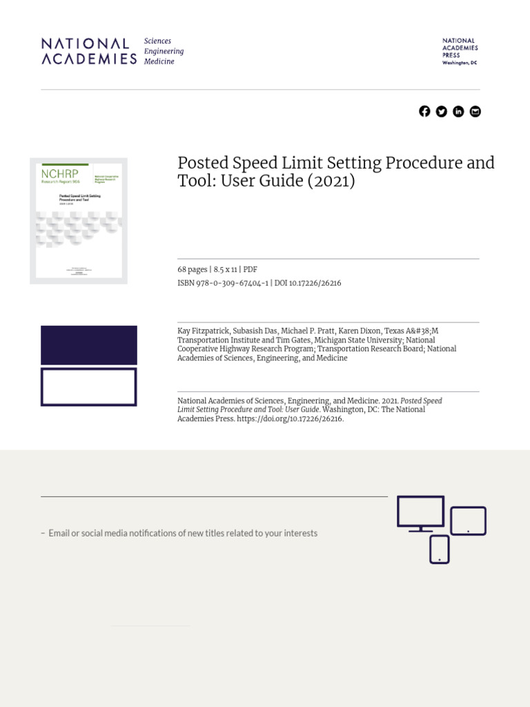 Posted Speed Limit Setting Procedure and Tool: User Guide (2021) | PDF