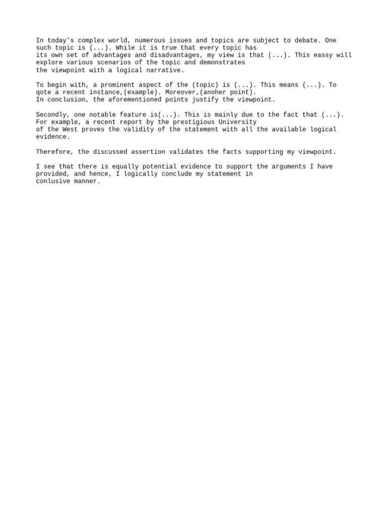 Eassy Template | PDF