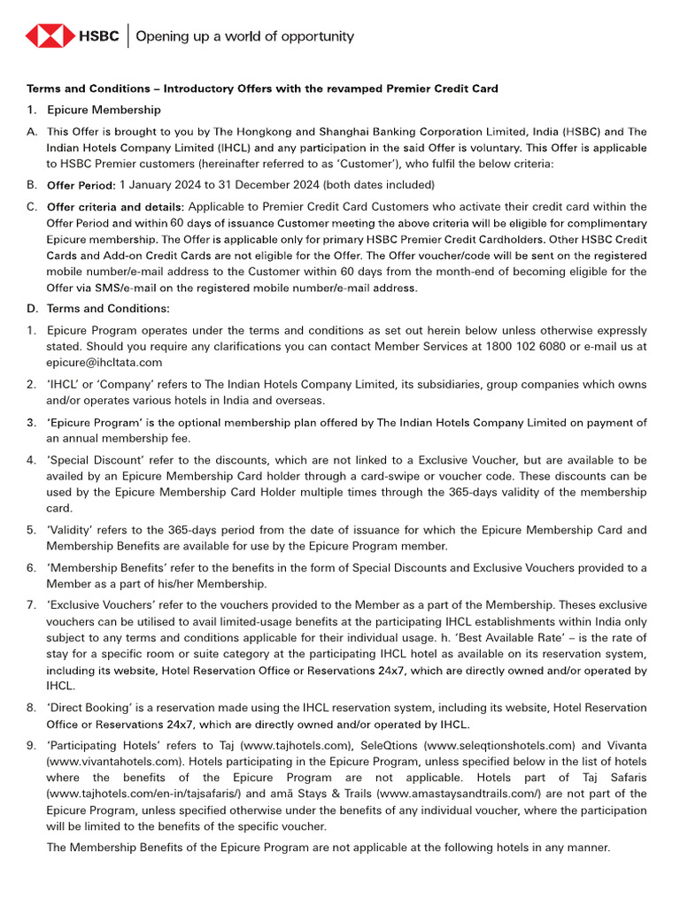 Introductory Offers TC Premier Credit Card | PDF