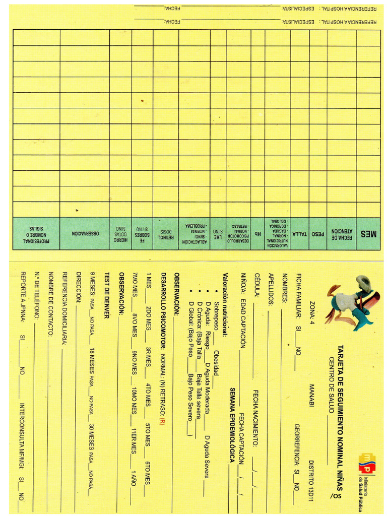TARJETA DE SEGUIMIENTO | PDF